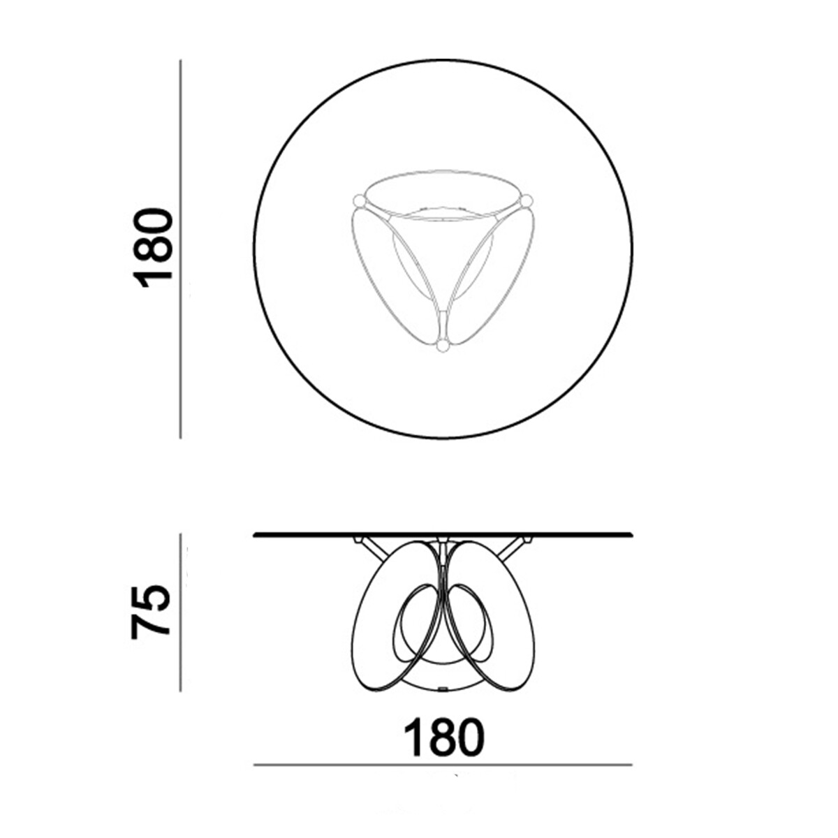 Arketipo ORACLE Tisch mit Glasplatte 180 cm - Italianhome